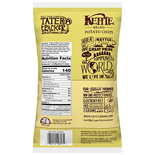 Kettle Brand Potato Chips, New York Cheddar Kettle Chips, 8.5 Oz ...