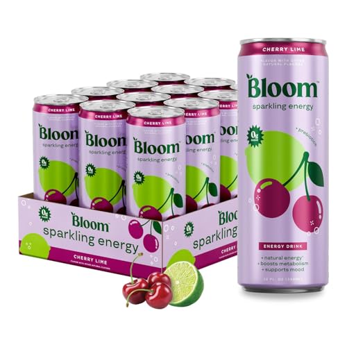 Bloom Sparkling Energy Drink - Natural Caffeine, Zero Sugar, 180mg ...