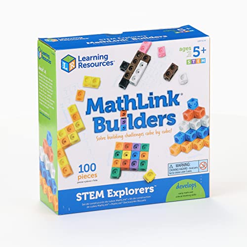 Learning Resources STEM Explorers MathLink Builders - 100 Pieces, Ages ...