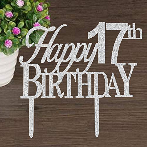 Hxeredue YuanKanJu Risehy Happy 17th Birthday Cake Topper for 17th ...