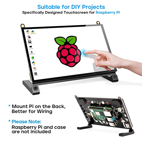 ROADOM Raspberry Pi Touchscreen Monitor,Upgraded 7'' IPS 1024X600 Dual ...
