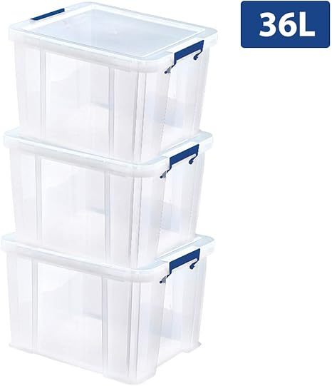 3 Bankers Box ProStore Plastic Storage Boxes With Lids, 36 Litre (Int ...