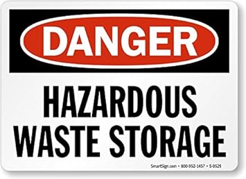 Amazon.com: Hazardous Waste Storage, Aluminum Sign, 10" x 7": Office ...