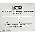 Amazon.com: Exterminator SIGN (White,ALUMINIUM, rust free, size 8.5x7.5 ...