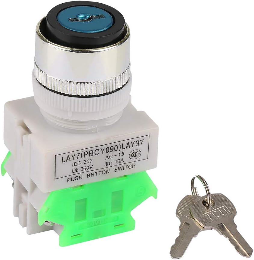 Key Operated Rotatory Switch Christmas Gift 220V 5A 2NO 1NC 22mm Mount ...