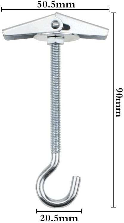 JaneYi 10 Pieces Ceiling Hooks M5x90mm Wing Spring Toggle Hook ...