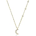 Amazon.com: Ross-Simons 0.40 ct. t.w. CZ Moon and Star Necklace in 18kt ...