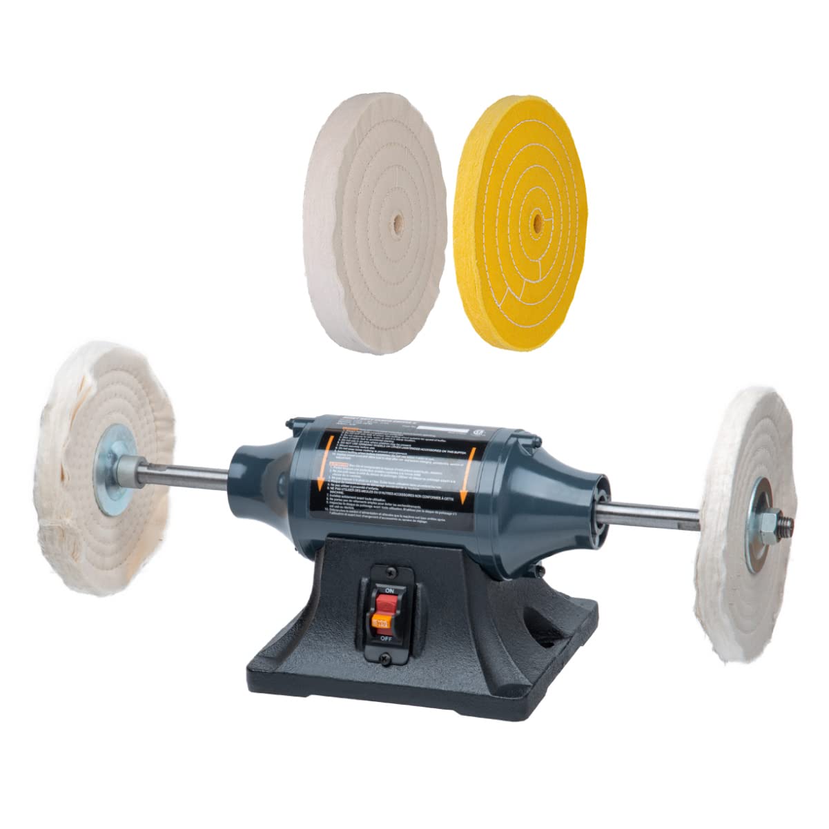 POWERTEC Bench Buffer Buffing Machine 8" Slow Speed Bench Grinder ...