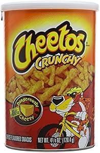 CHEETOS CRUNCHY CHEESE FLAVOURED SNACKS 120.4g TUB AMERICAN IMPORT ...