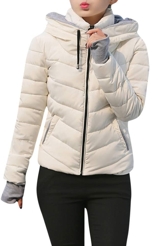 iYBWZH - Chamarra de Invierno con Capucha para Mujer, Blanco, XXL ...