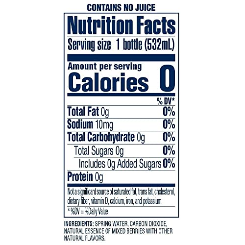 CRYSTAL GEYSER SINCE 1977 Sparkling Spring Water PET Plastic Bottles, Mixed Berry 432 Fl Oz , 24 ...