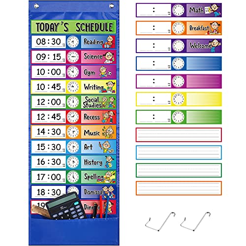 Daily Schedule Pocket Chart School Class Schedule Pocket Chart Kit 13+1 ...