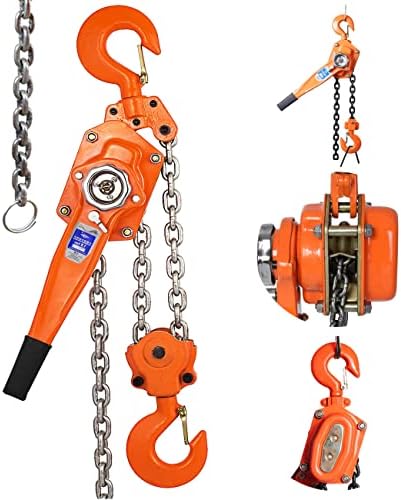 Nisorpa 1-1/2 Ton Manual Lever Chain Hoist 3300 LBS 20FT Lifting Come ...