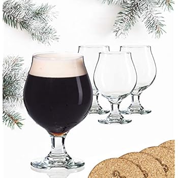 Amazon.com | Libbey Beer Glass Belgian Style Stemmed Tulip - 13 oz ...