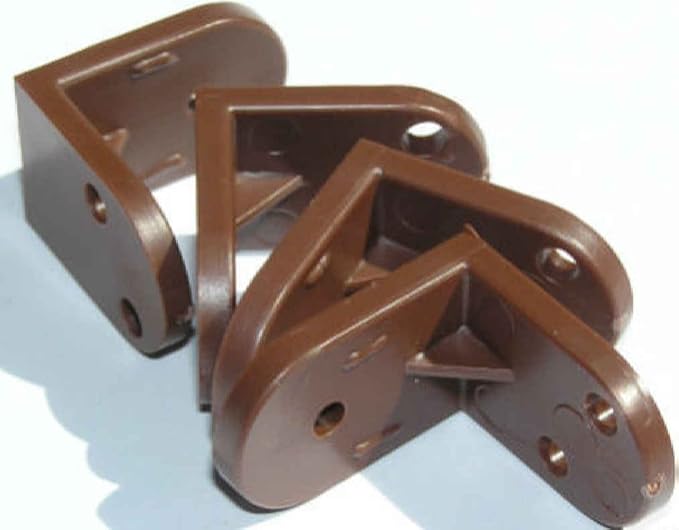 pack of 10 Brown plastic corner angle brackets for furniture ...