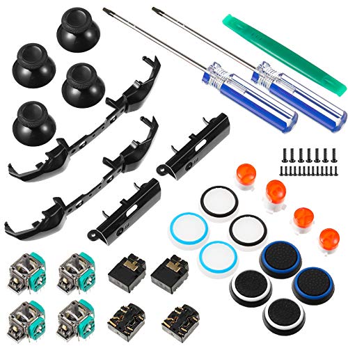 31 Pieces Replacement Game Controller Kit, Thumbsticks Grips Cap ...