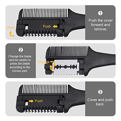 Hair Razor Comb, Hair Comb for Trimming with Removable Double Edge ...