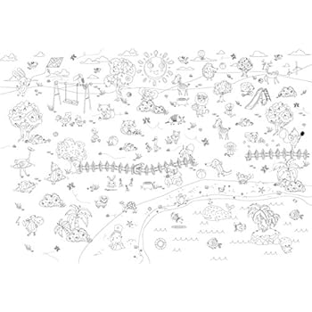 Amazon.com: The Coloring Table Colorable Holiday Tablecloth - XL: Home ...