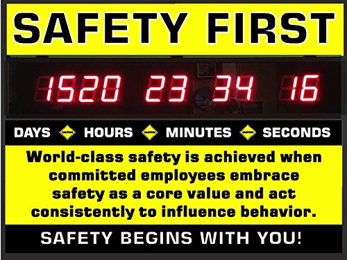 Buy Digital Safety Sign Accident Work Clock | Job/Workplace Accident ...