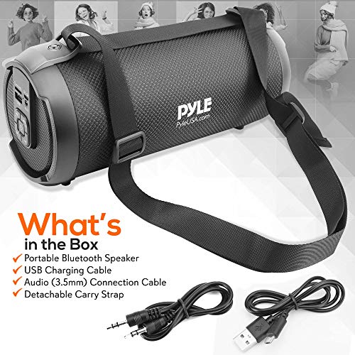 Pyle Wireless Portable Bluetooth Boombox Speaker - 17 Watt Rechargeable Boom Box Speaker ...