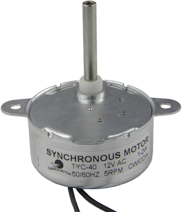 Synchronous Motor TYC-40 AC 12V 5RPM Screw Hole Shaft Length 36mm for ...