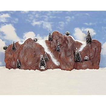 Amazon.com: Lemax Christmas Large Village Mountain Backdrop with Trees ...