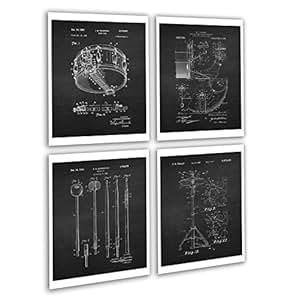 Amazon.com: Vintage Drum Posters Set of 4 Unframed Patent Art ...