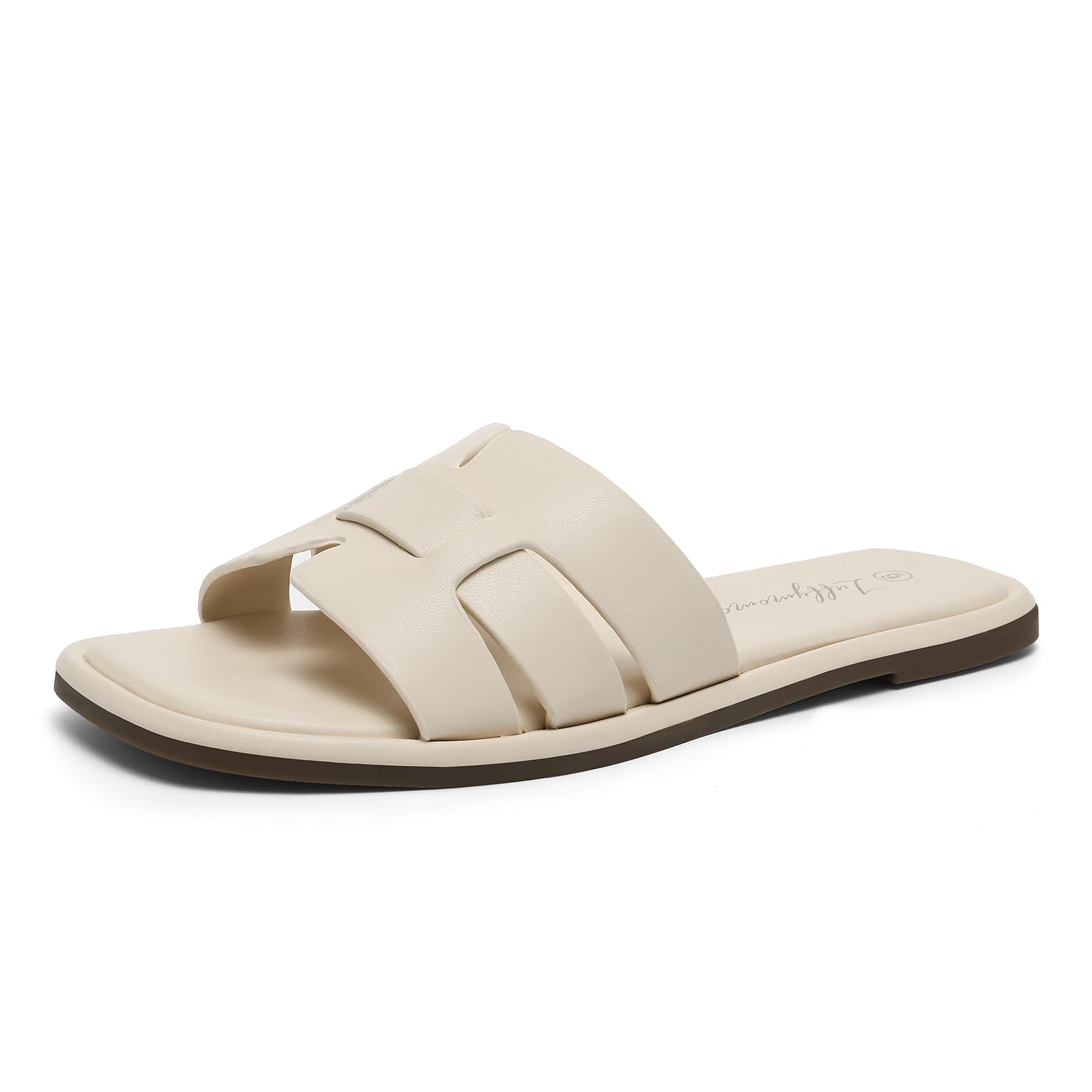Luffymomo Womens Slip on Flat Sandals Comfortable Summer Casual Slides ...