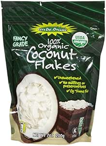 Amazon.com : LETS DO Organic Unsweetened Coconut Flakes, 7 OZ : Grocery ...