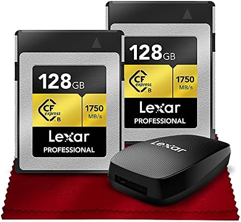 XPIX Lexar 128GB Professional CFexpress Type-B Memory Card x 2 and USB ...
