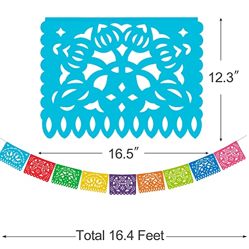 HOOJO 5 Packs 82 Ft Mexican Party Banners, Papel Picado Banner, Cinco ...