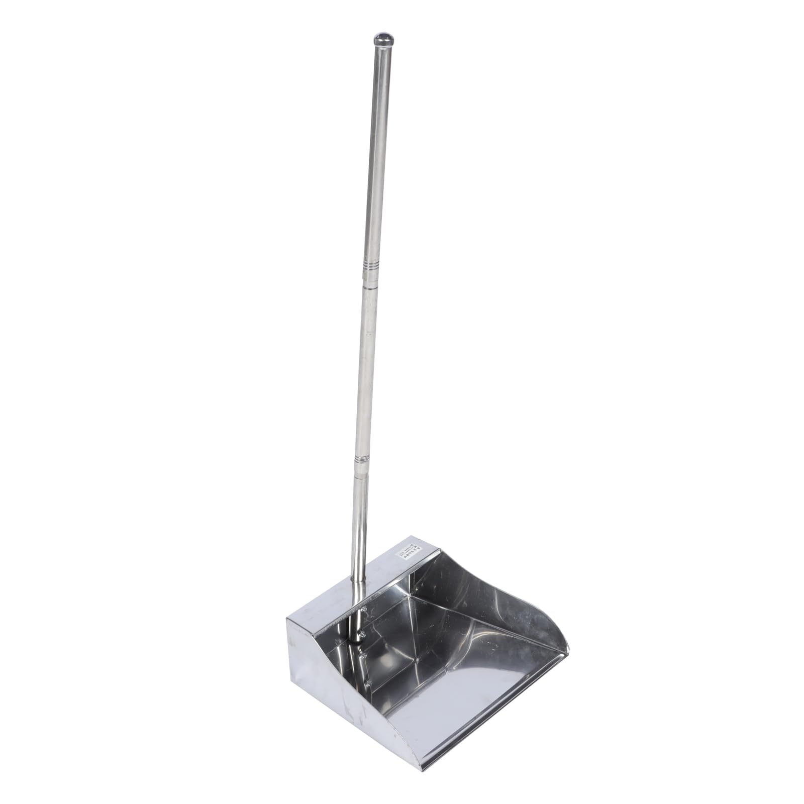 TOPBATHY Stainless Steel Dustpan with Long Handle Metal Upright Dustpan ...