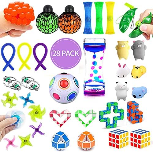 28 Pack Fidget Toys Set for Kids Adults Teens Girls, Stress Relief and ...