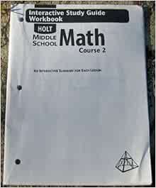 Amazon.com: Holt Middle School Math: Interactive Study Guide Workbook ...