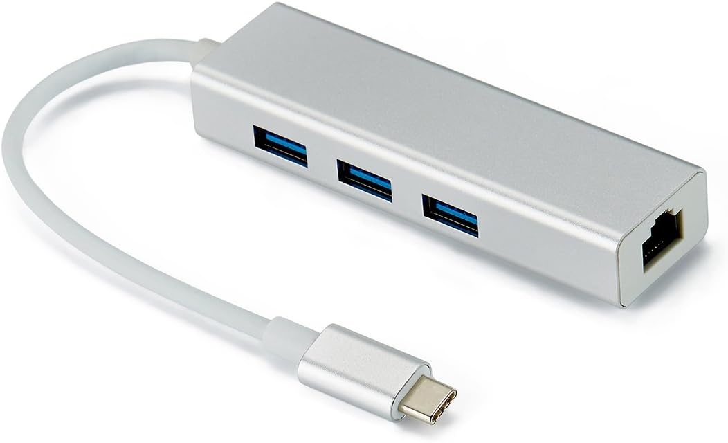 Adaptador USB C Ethernet, RJ45 Lan adaptador con 3 puertos USB 3.0 Hub ...
