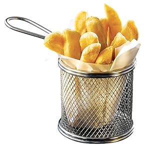 Stainless Steel Serving Fry Basket Round 9.3 x 9cm | Chip Basket, Food ...