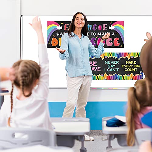 2 Pack Motivational Classroom Decorations Banner Posters for Teachers ...
