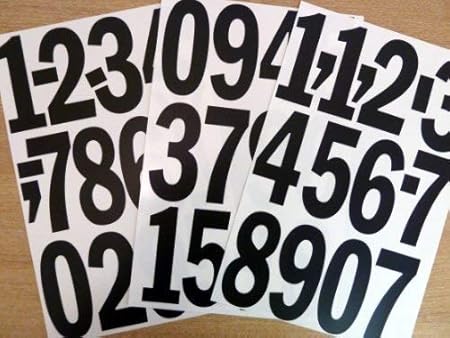 Pack of 35 x 4" (100mm) Black Vinyl Sticky Numbers, Self-Adhesive ...