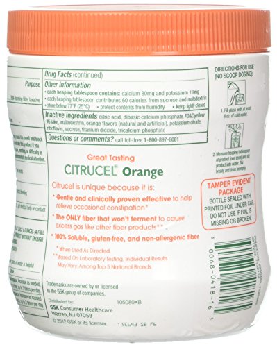 Купить Citrucel Powder Orange Flavor Fiber Therapy for Occasional ...