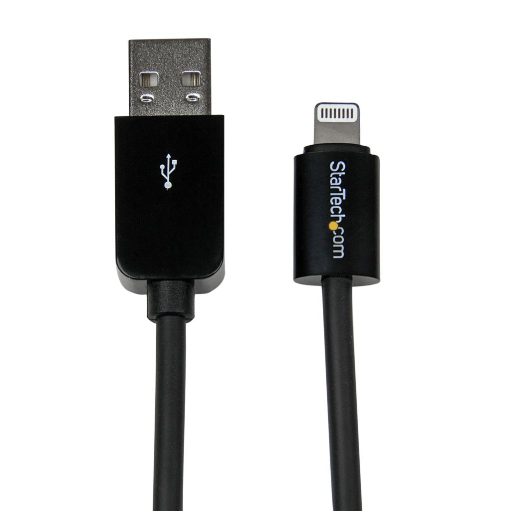 StarTech.com 1m (3ft) Black Apple 8-pin Lightning Connector to USB ...