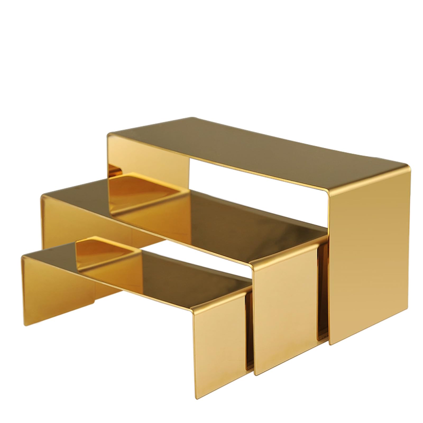 Purse Display Stand, 3 Gold Risers Display Stands Stainless Steel ...