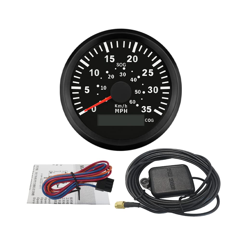ELING Marine GPS Speedometer Speedo Gauge 35MPH with Backlight for Boat ...