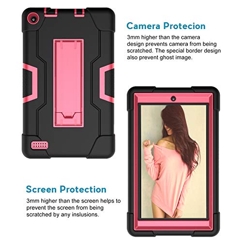 For All-New Fire 7 2019/2017 (9th Gen, 7th Gen) Case,Cherrry Heavy-Duty ...