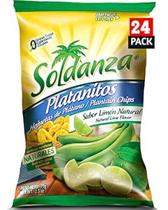 Amazon.com: Soldanza Plantain Chips, Lime, 2.5 Ounce (Pack of 24)