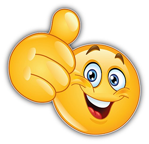 Ok Thumb Up Yellow Funny Smile Bumper Sticker Vinyl Art Decal for Car ...