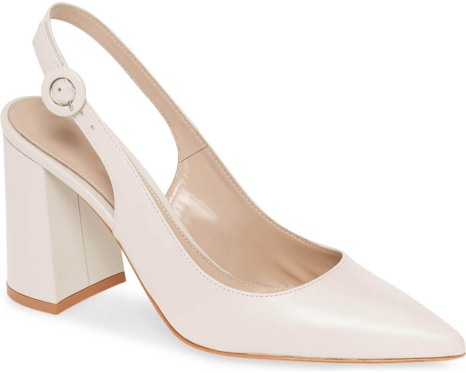 Junayuan Women's Pointed Toe Block Heel Pumps Slingback Chunky Heel ...