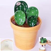 Amazon.com: Cactus Measuring Spoons Set in Pot Ceramic Cute Measuring ...