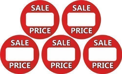 Promotional Label - Sale Was/ Now - 50x25mm Rectangle Labels/ 1 Roll of ...
