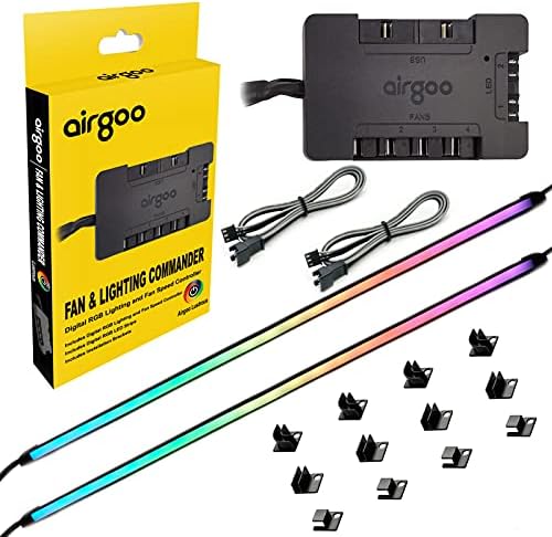 Airgoo PWM PC Fan Controller, Connects 4 Channels DC or PWM Fans, 2 ...
