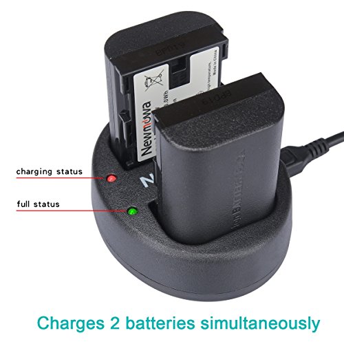 LP E6 LP E6N Newmowa Replacement Battery (2 Pack) and Dual USB Charger for Canon LP-E6, LP-E6N ...